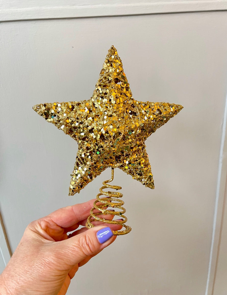 Gold Sparkle Star Tree Topper – Pink Pineapple Home & Gifts