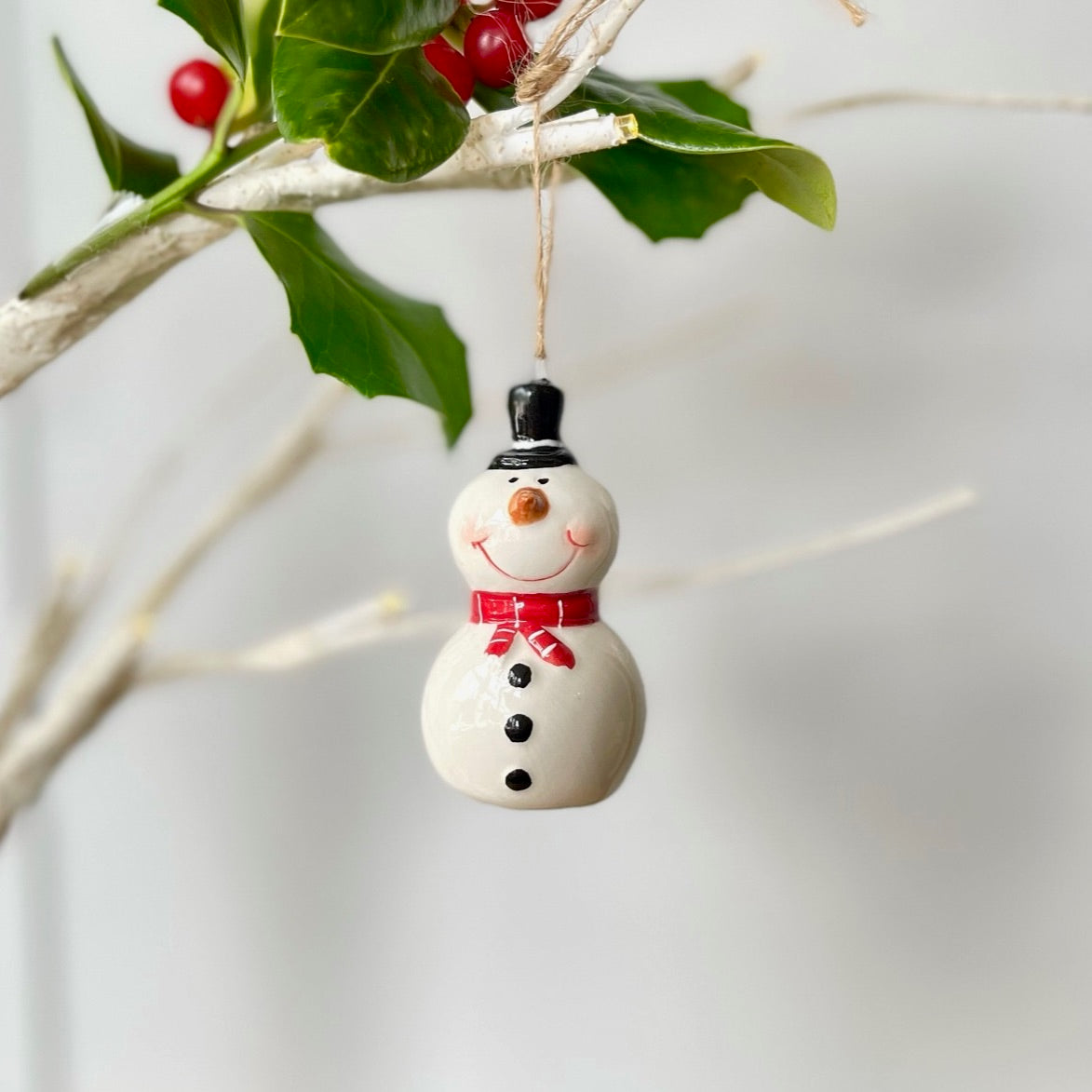Ceramic Christmas Snowman Decoration – Pink Pineapple Home & Gifts