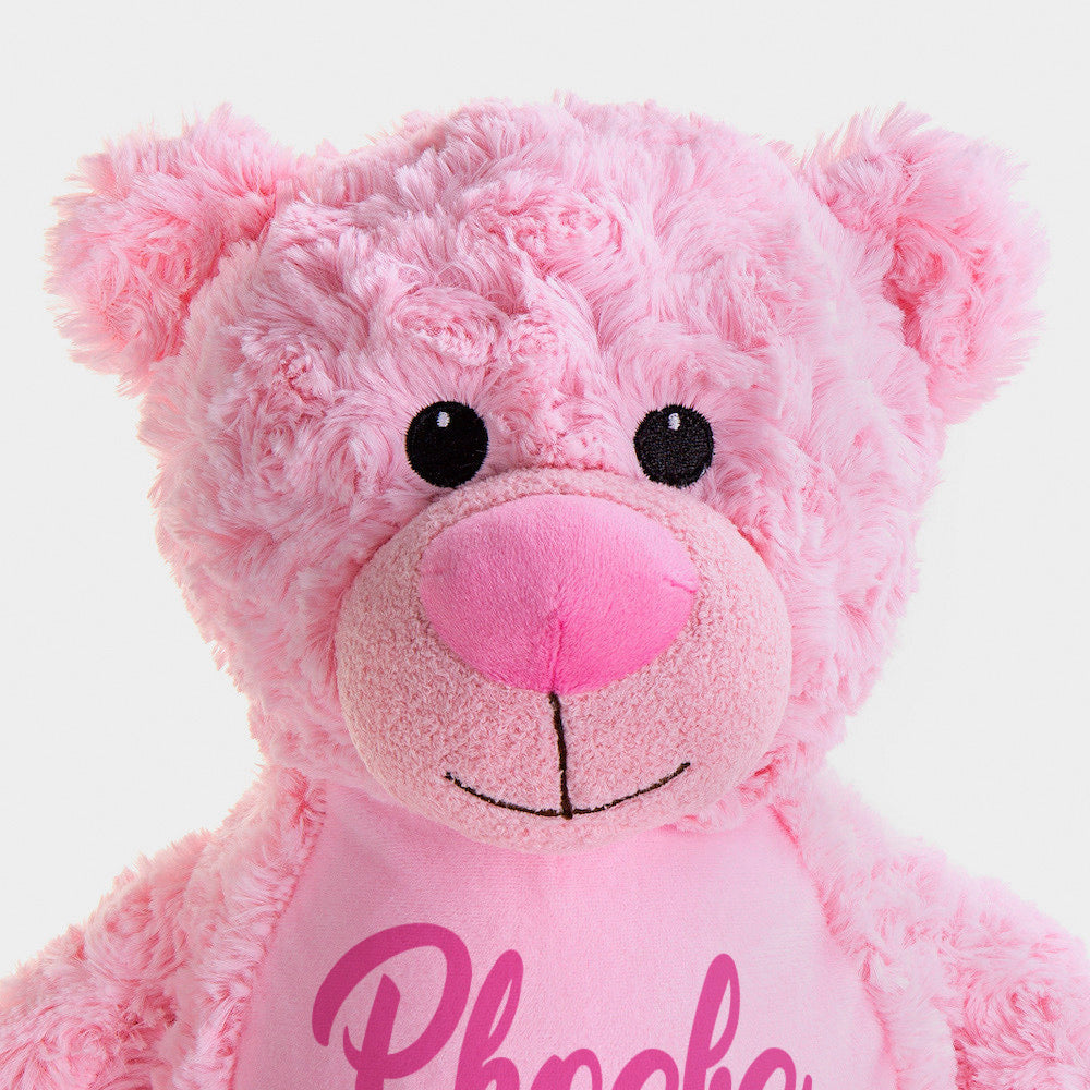 Large Personalised Pink Fluffy Bear – Pink Pineapple Home & Gifts