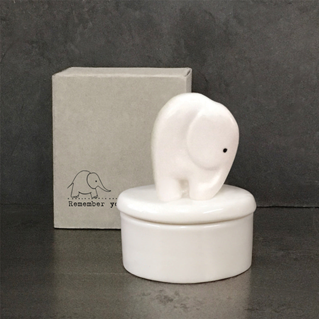 Porcelain Elephant Trinket Box – Pink Pineapple Home & Gifts